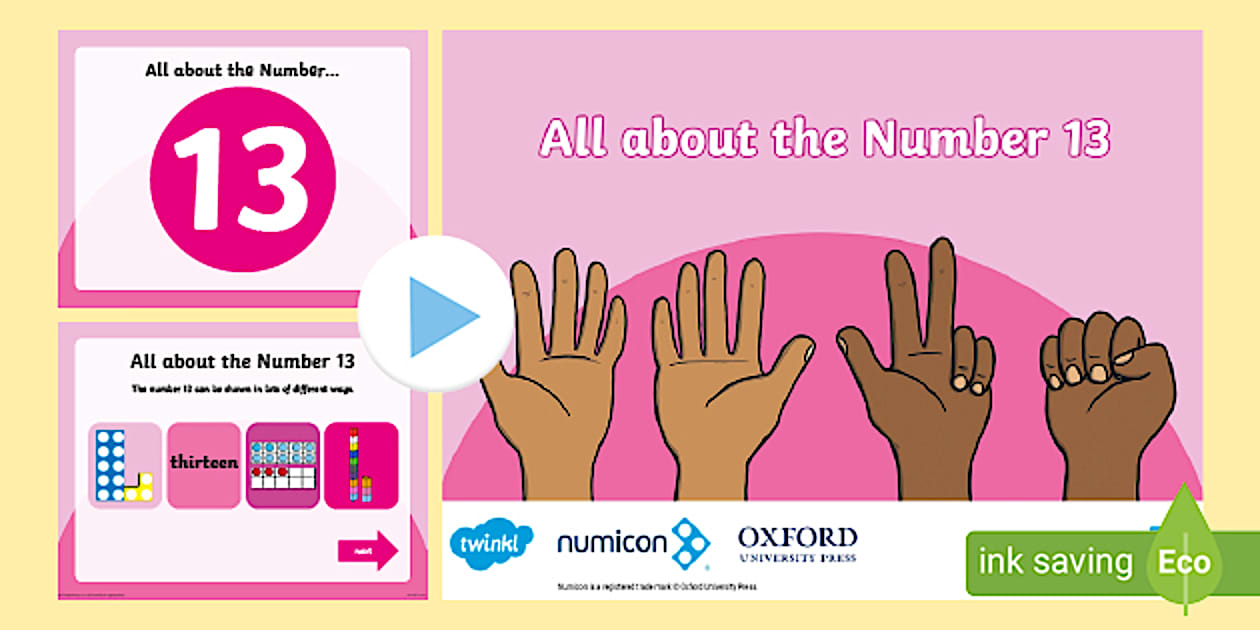 All About Number 13 PowerPoint Including Numicon Shapes